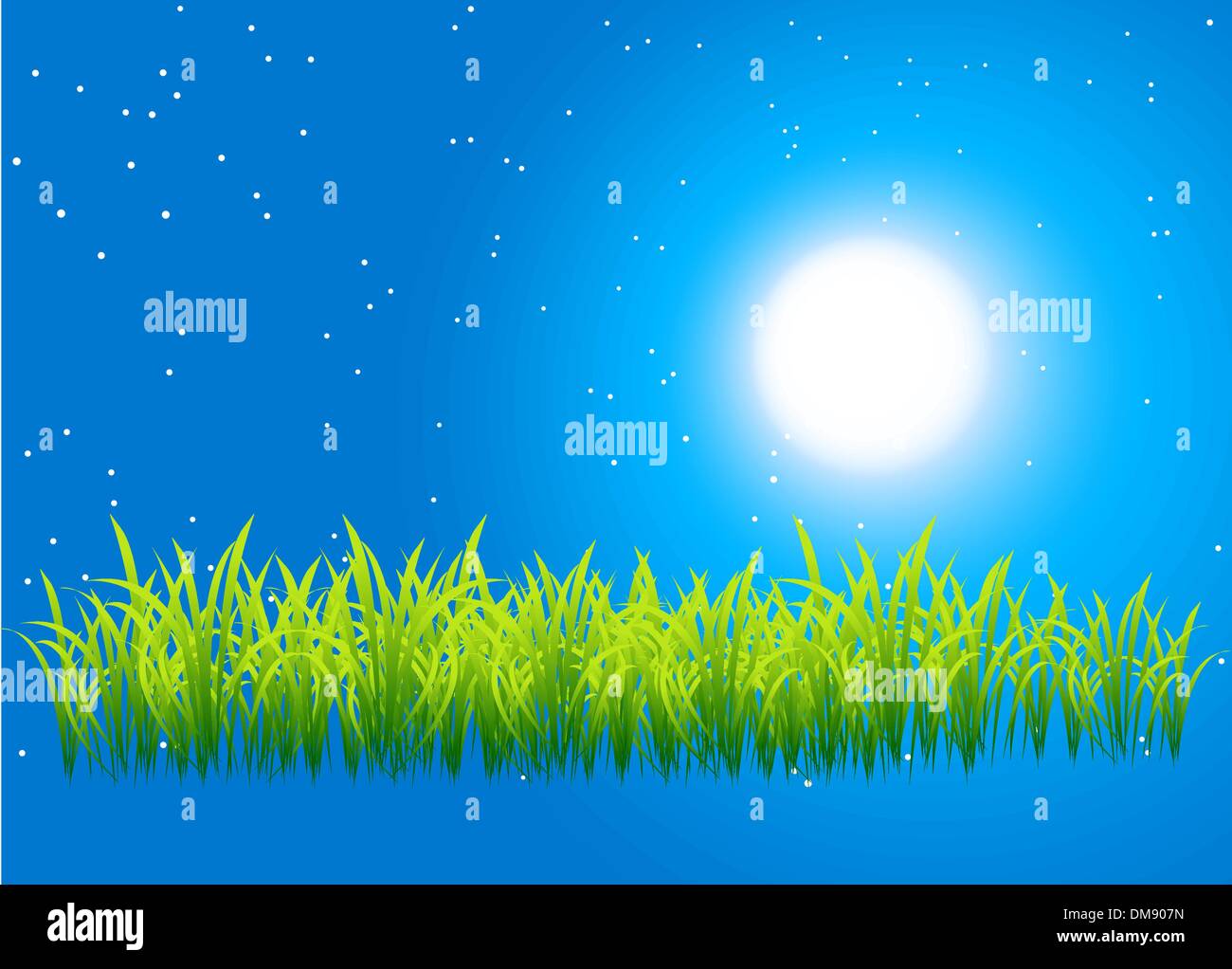 Beautiful green field lawn sunrise Stock Vector Images - Alamy