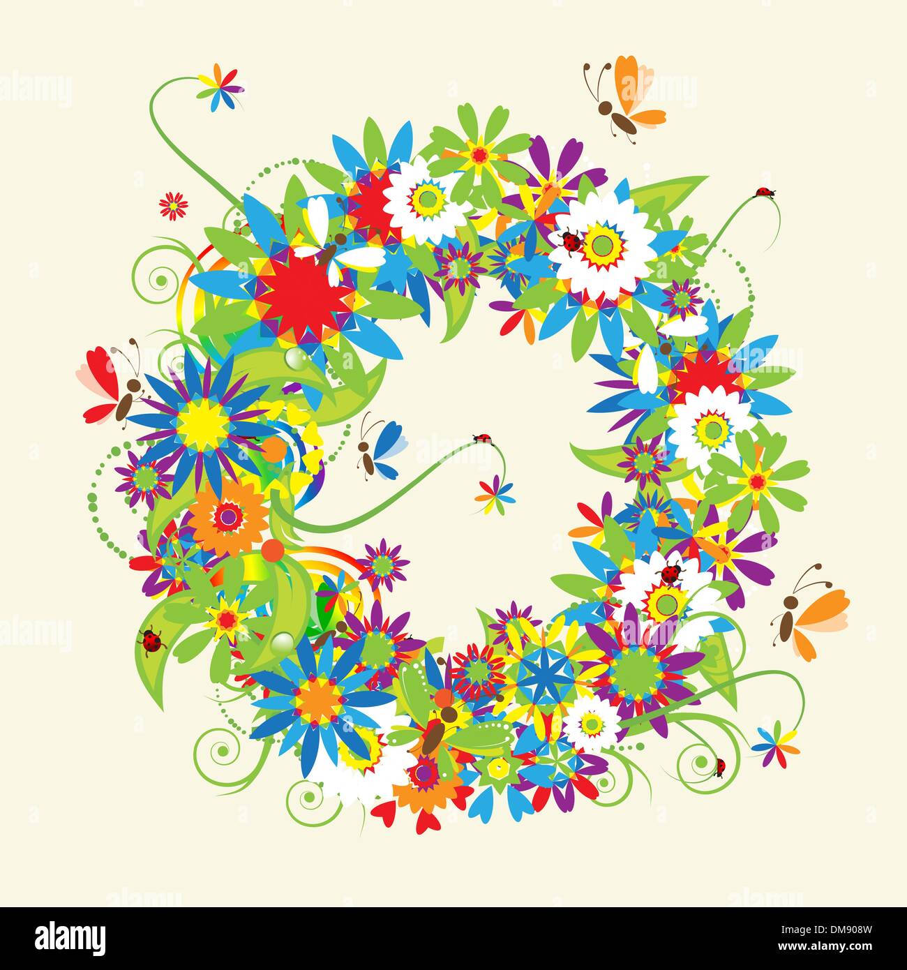 Letter O, floral design. See also letters in my gallery Stock Vector ...