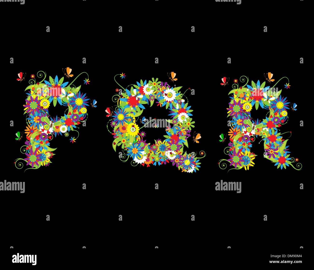 Alfabet, floral design. See also letters in my gallery Stock Vector ...