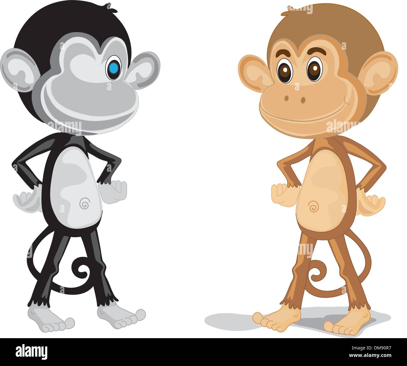 Two monkey Stock Vector Images - Alamy