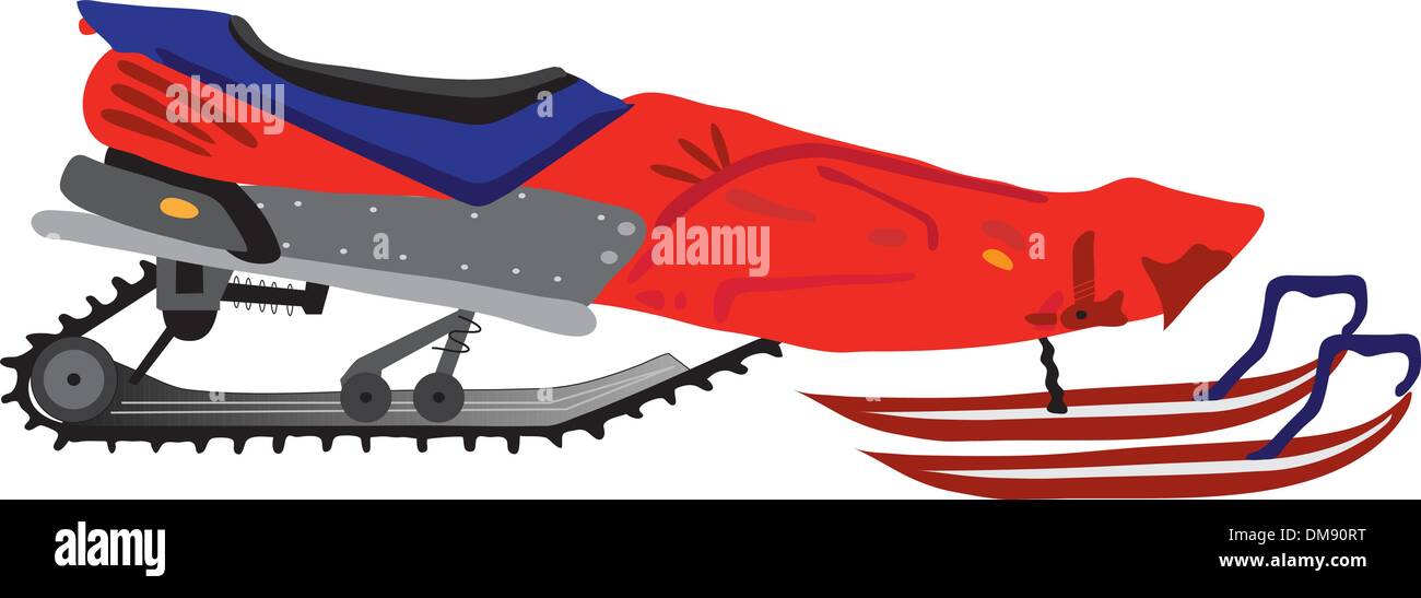 Red snowmobile Stock Vector Images - Alamy