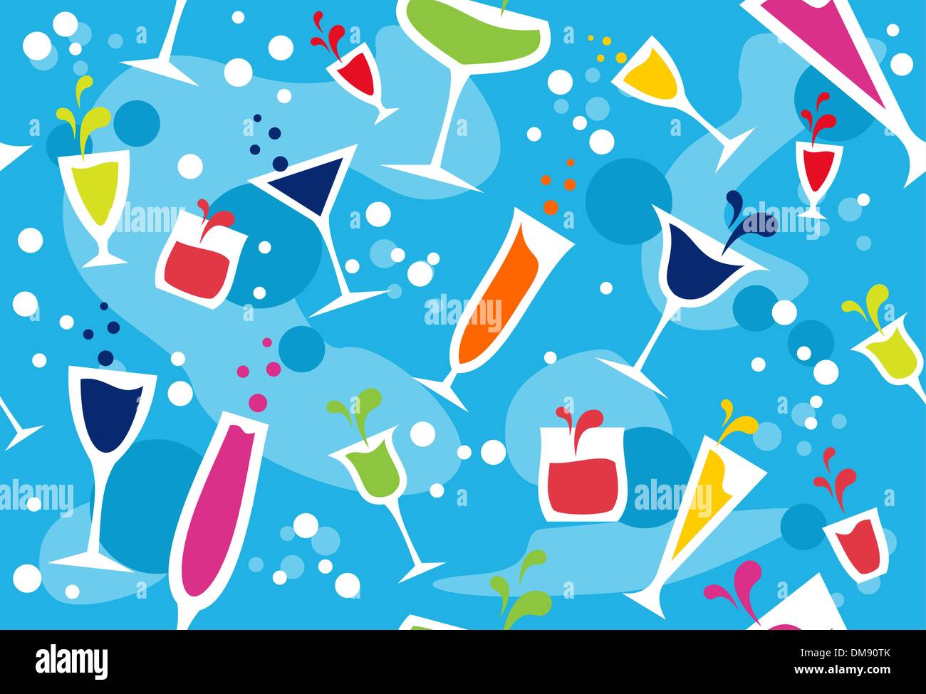 Colourful cocktail with blue background Stock Vector Images - Alamy