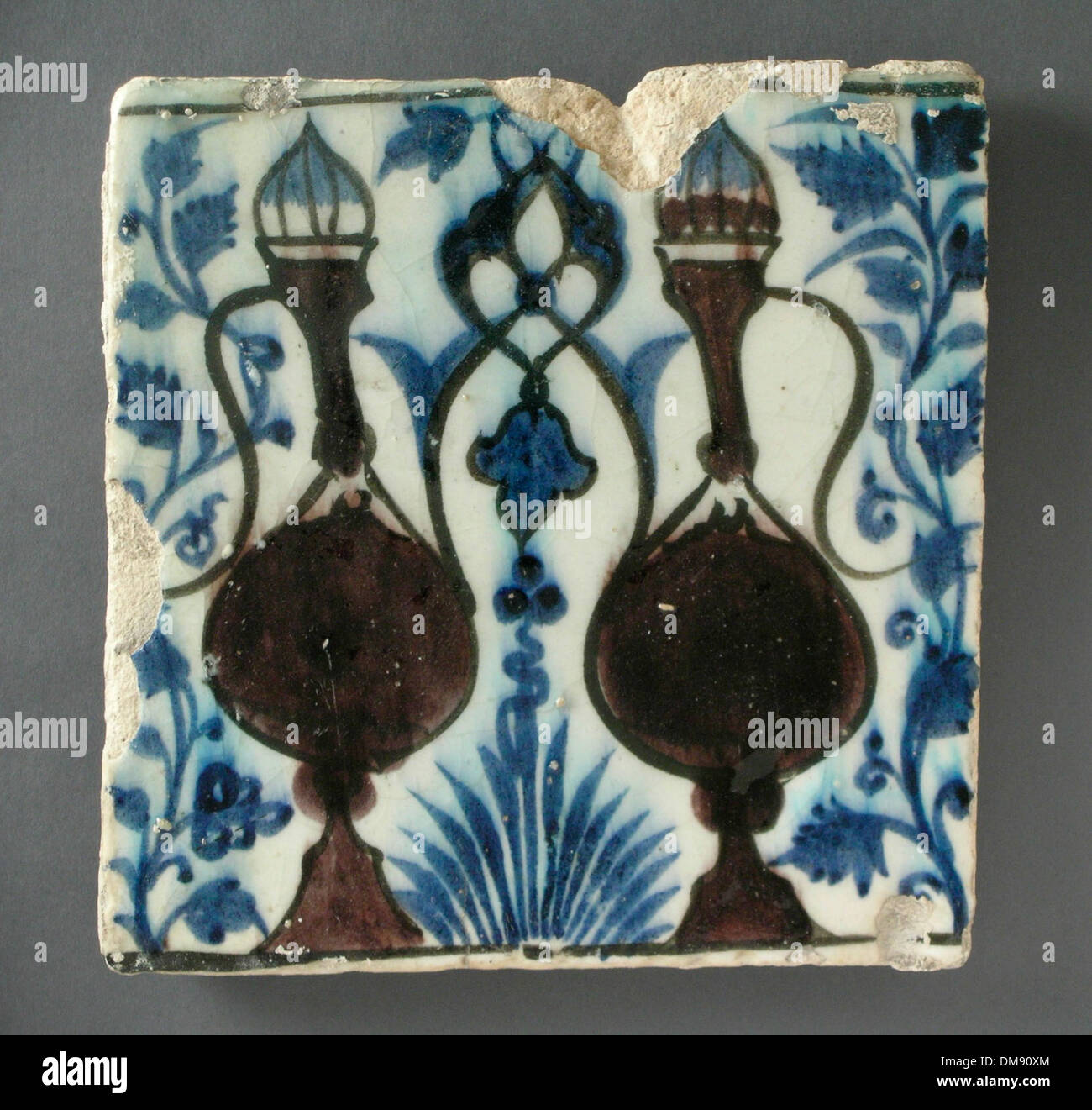 This tile, part of an ancient Islamic art collection, exemplifies ...