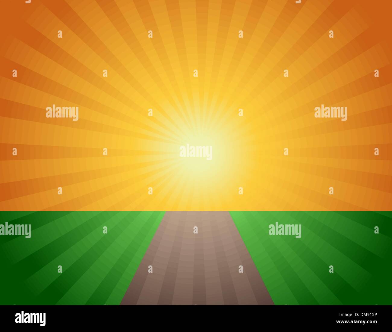 Spring landscape on green Stock Vector Images - Alamy