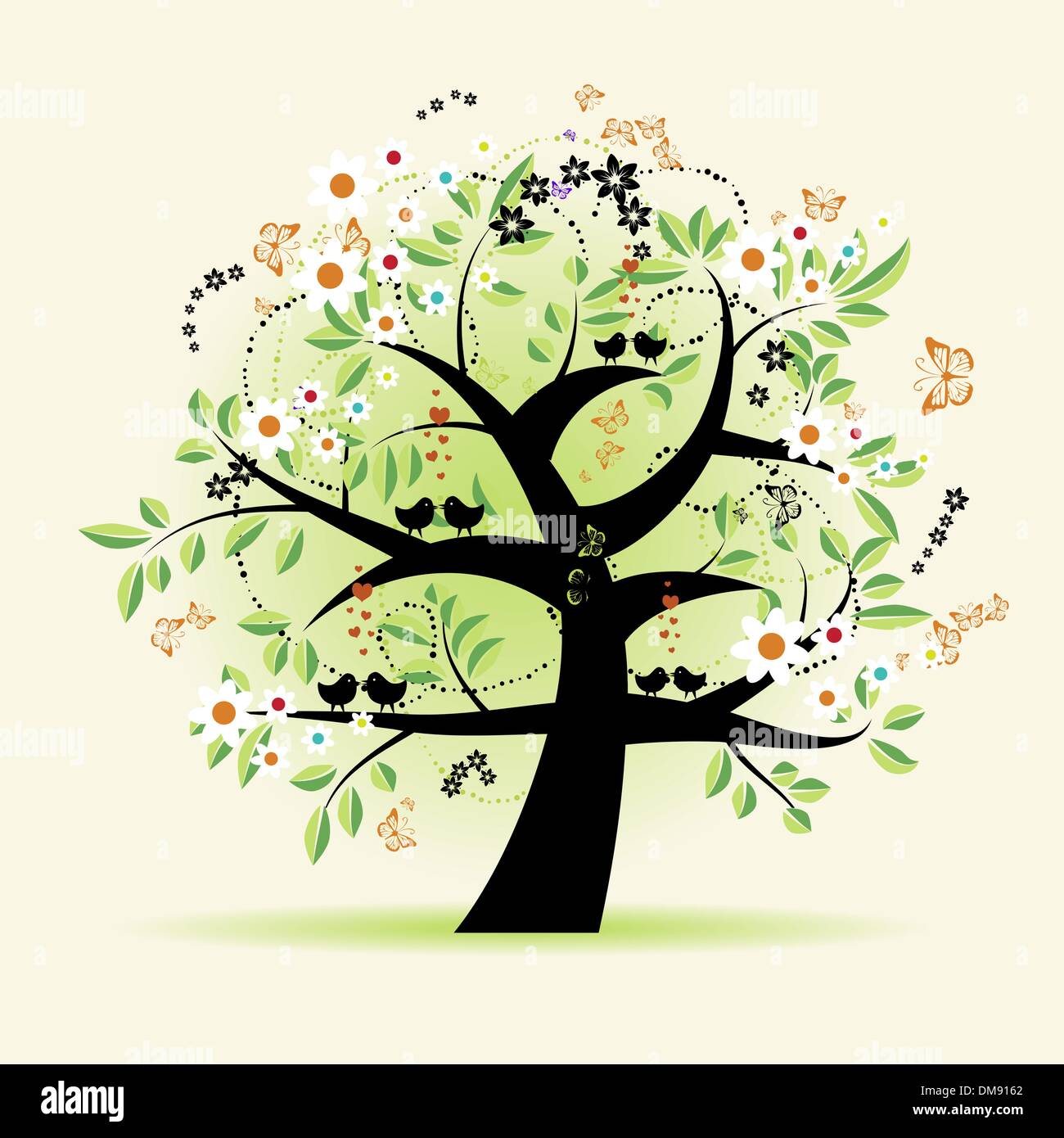 Floral tree beautiful Stock Vector Image & Art - Alamy