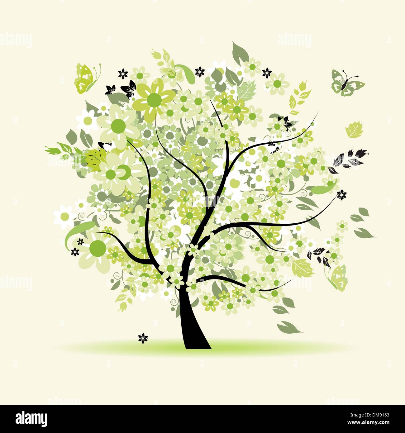 Floral tree beautiful Stock Vector Image & Art - Alamy