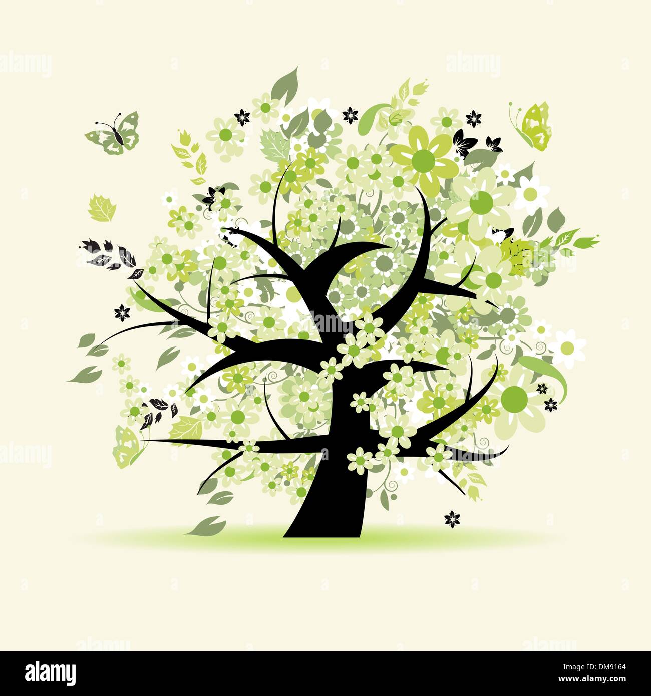 Floral tree beautiful Stock Vector Image & Art - Alamy