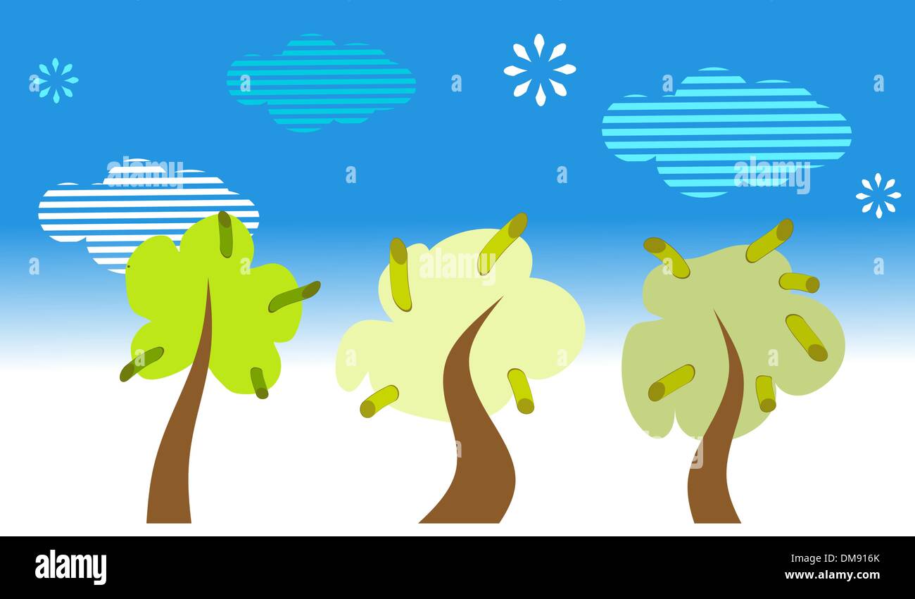 Nature landscape with trees Stock Vector Image & Art - Alamy