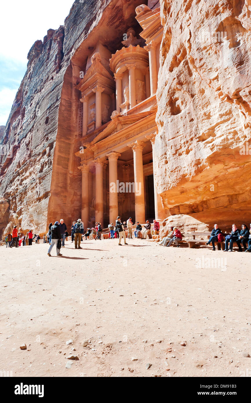 ancient stone city Petra in Jordan Stock Photo - Alamy