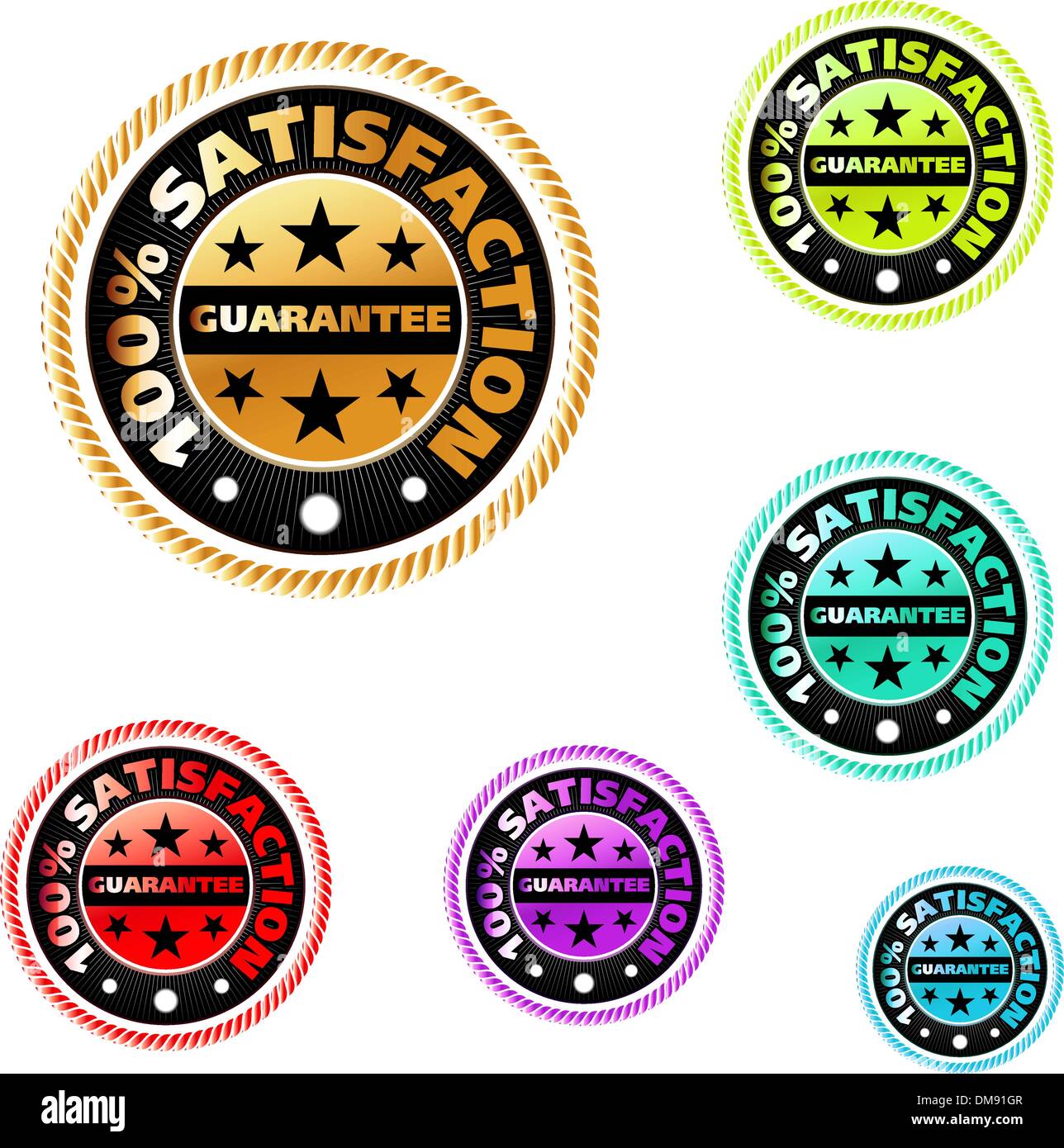 Vector multicolor satisfaction labels set. EPS 8 Stock Vector Image ...
