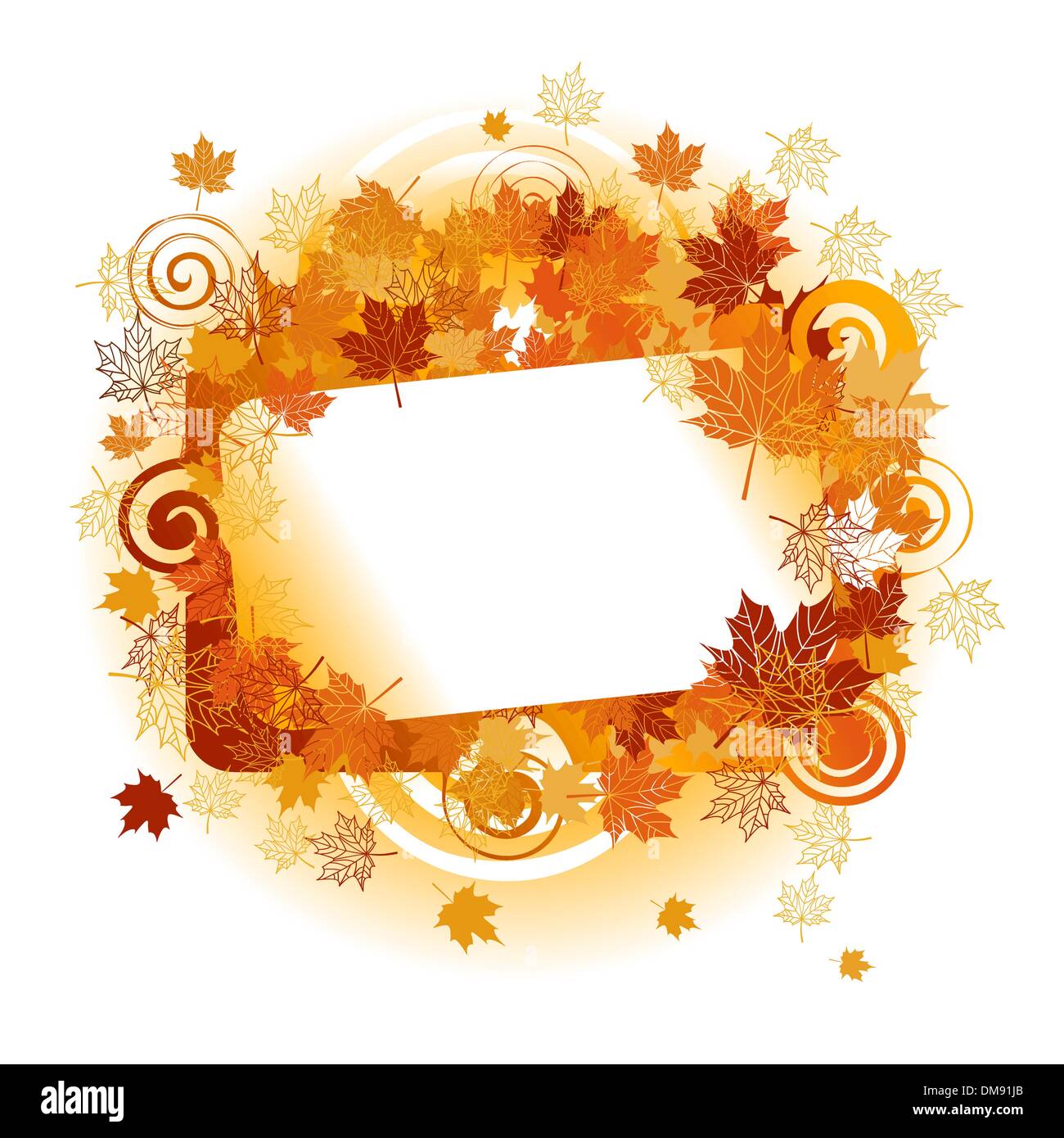 Autumn frame blowing leaves Cut Out Stock Images & Pictures - Alamy