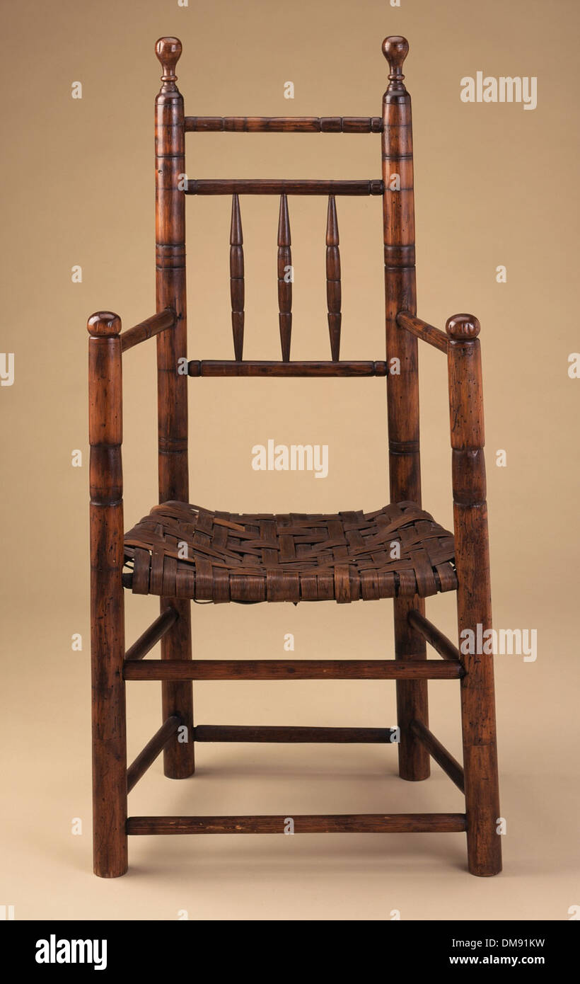 This image features a turned great chair with a splint seat, a key ...
