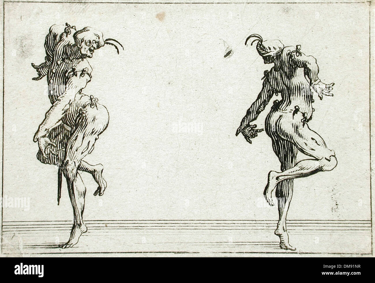 A digital capture depicting two mimes facing away from each other ...