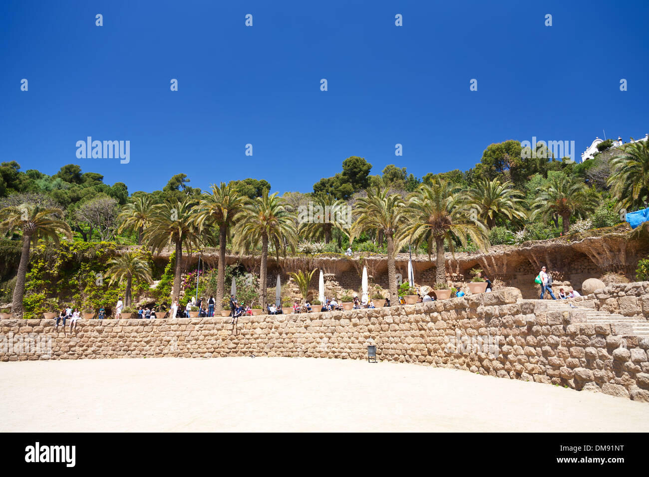 ground terrace in Park Guell, Barcelona Stock Photo - Alamy