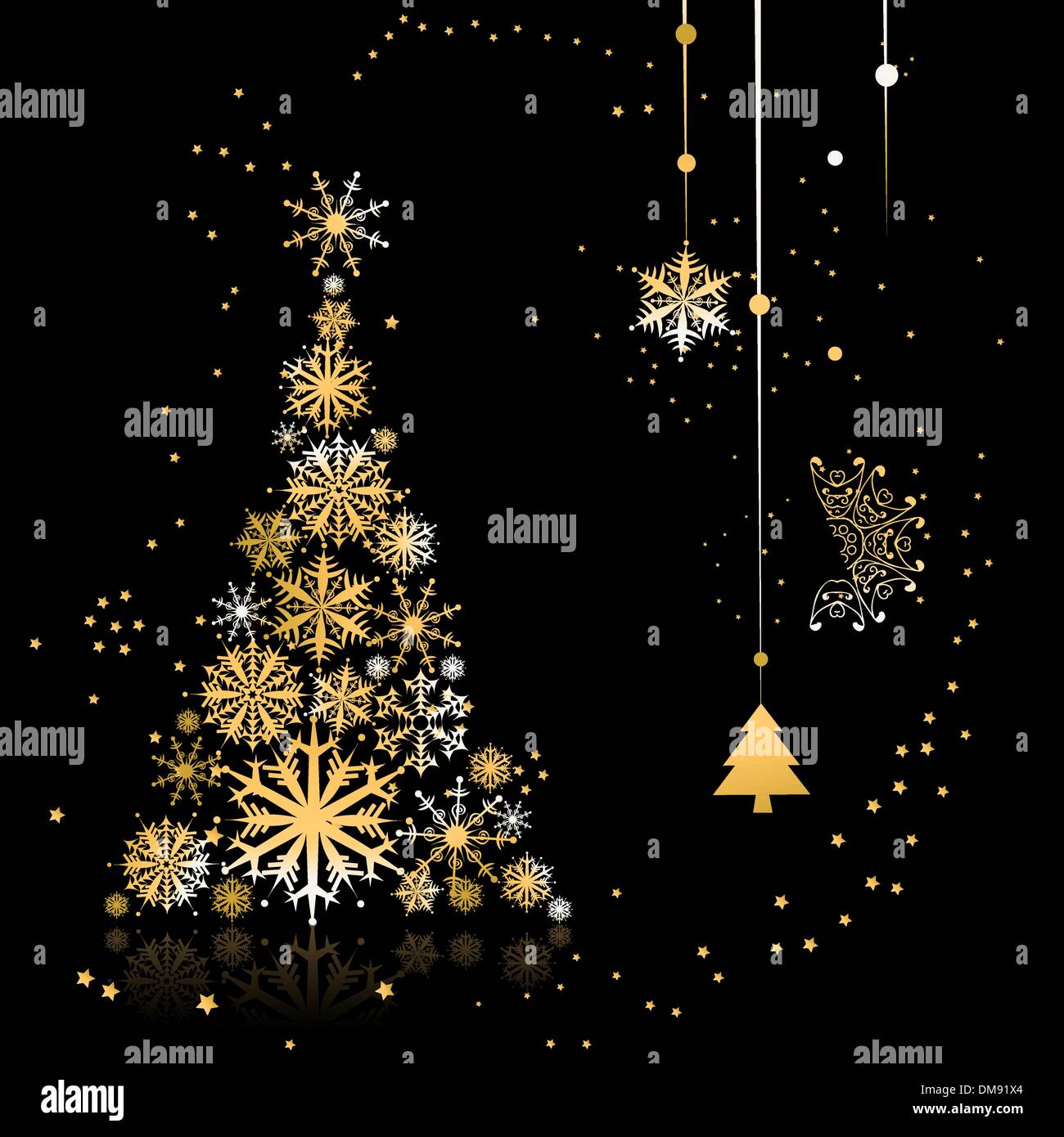 Christmas eve beautiful tree Stock Vector Images - Alamy