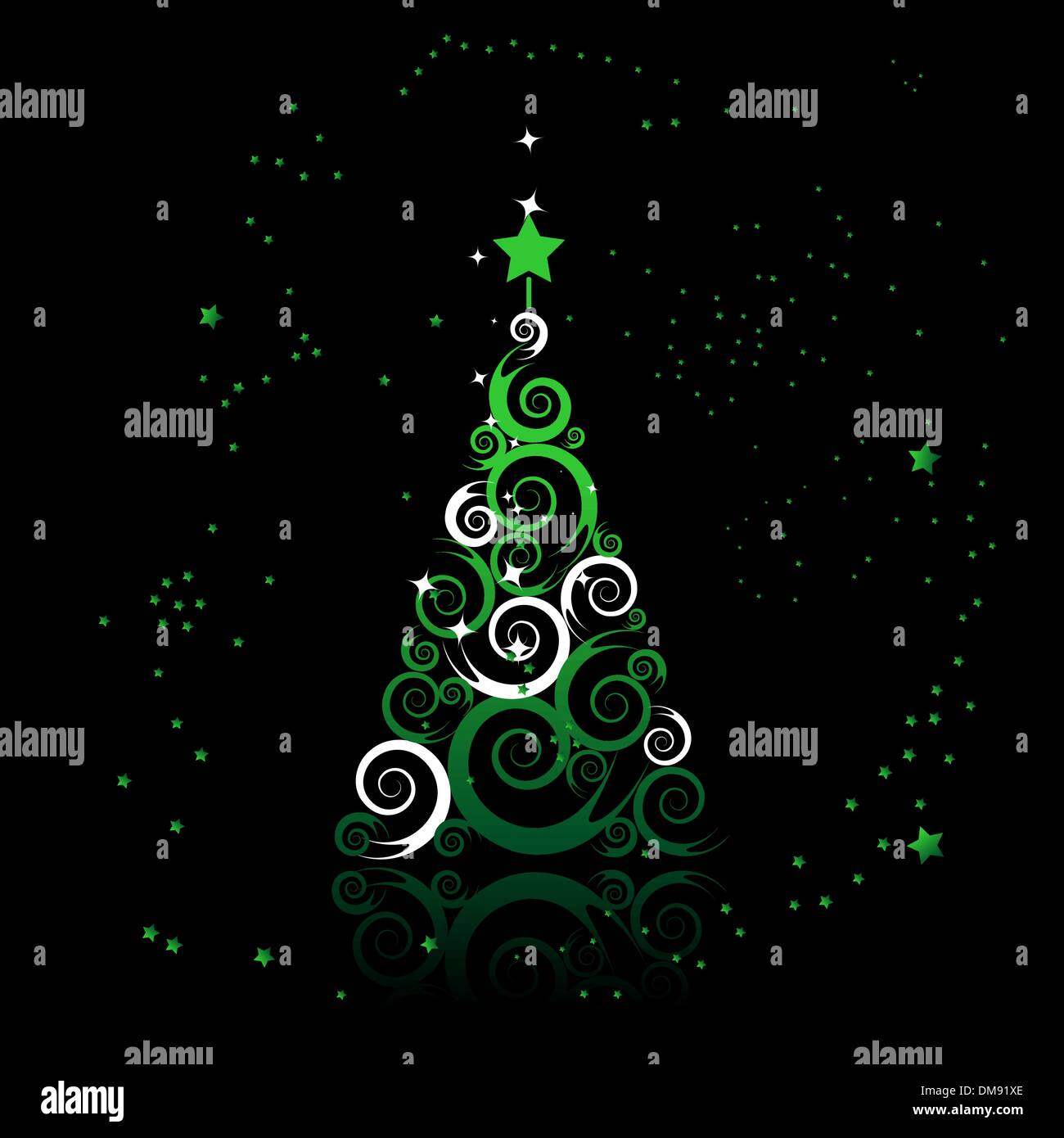 Christmas eve beautiful tree Stock Vector Images - Alamy