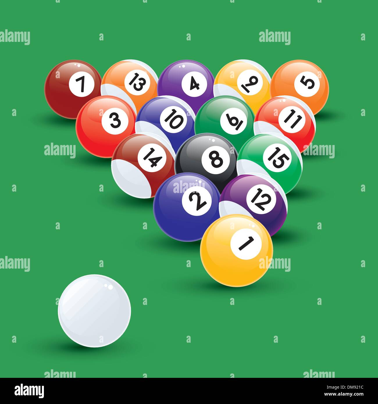 Pool balls triangle illustration Stock Vector Images - Alamy