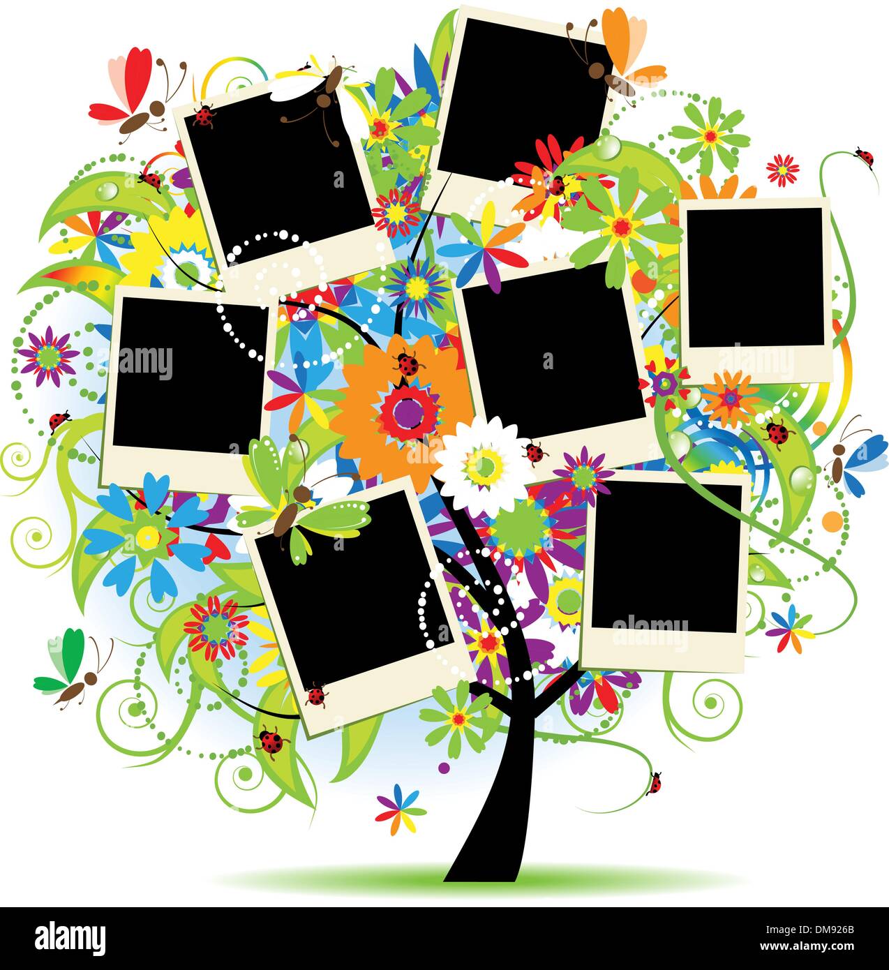Family tree with frames Stock Vector Images - Alamy