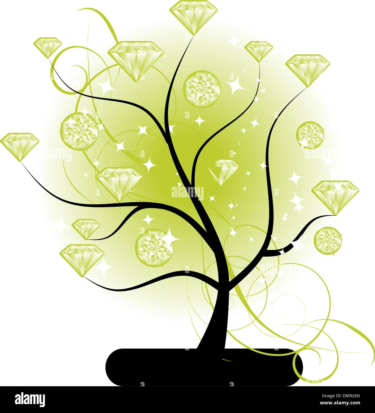 Art tree with diamonds green for your design Stock Vector Image & Art ...