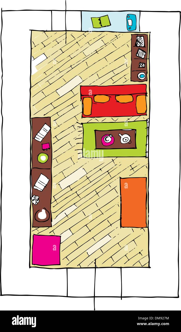 Top view furniture Stock Vector Images - Alamy