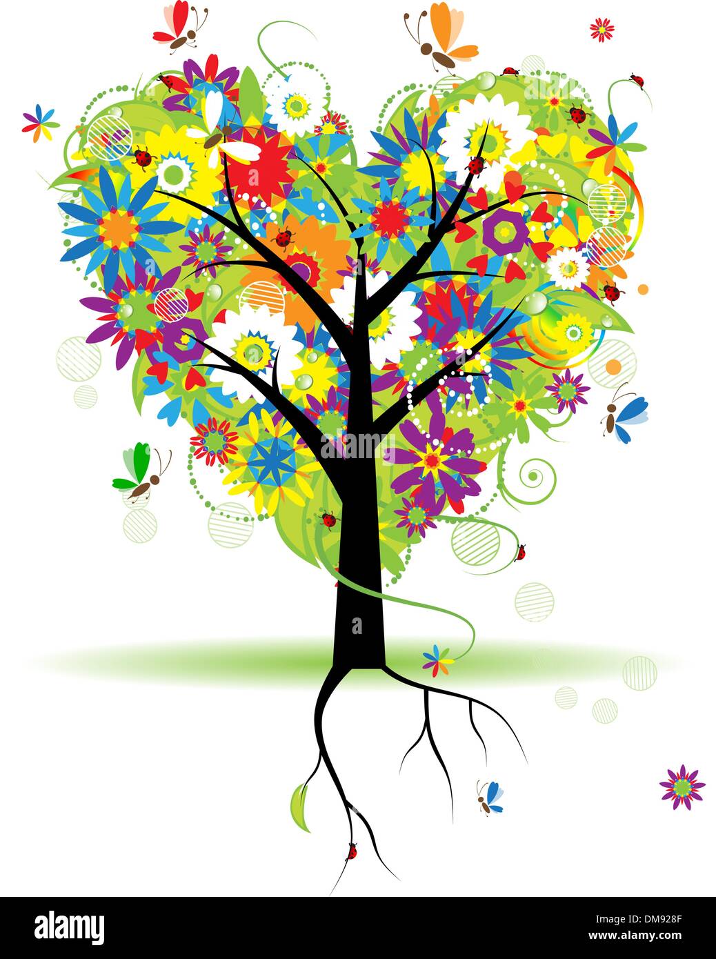 Abstract drawing tree heart shape hi-res stock photography and images ...