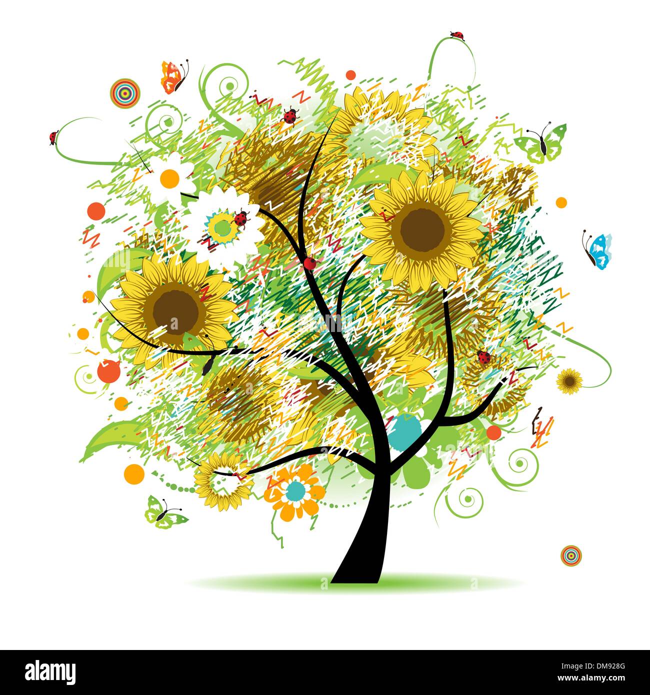 Floral tree beautiful Stock Vector Image & Art - Alamy