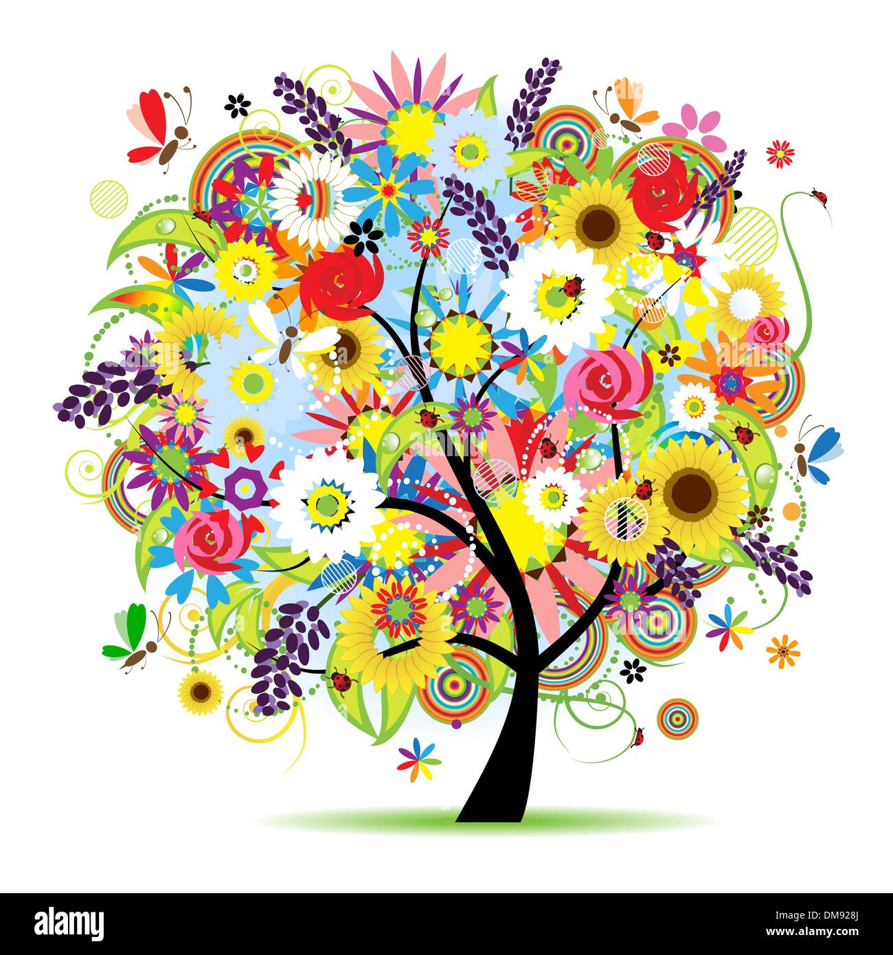 Floral tree beautiful Stock Vector Image & Art - Alamy