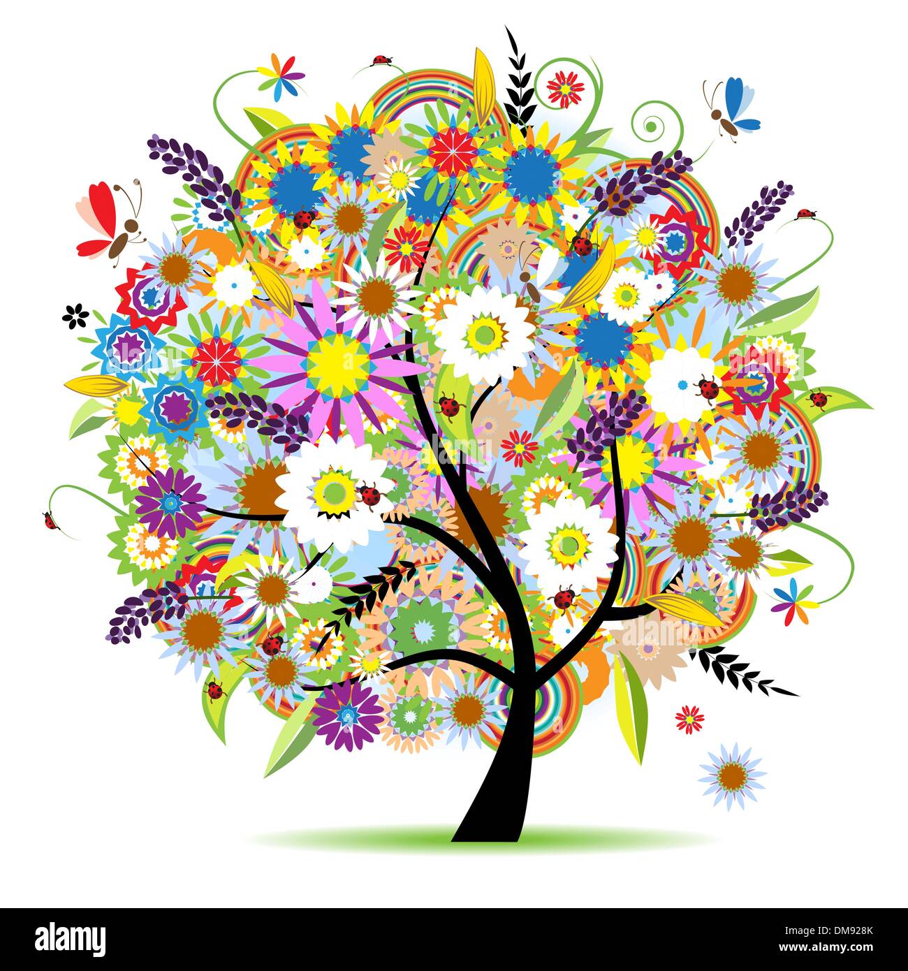 Floral tree beautiful Stock Vector Image & Art - Alamy