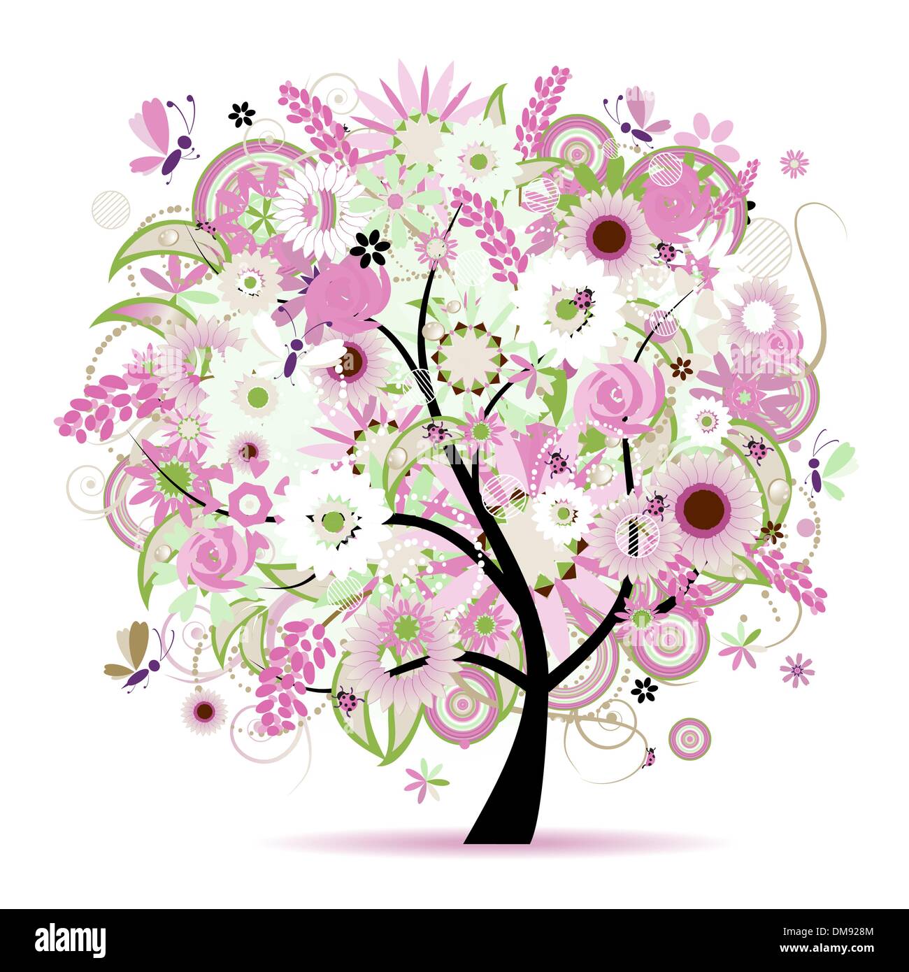 Floral tree beautiful Stock Vector Image & Art - Alamy