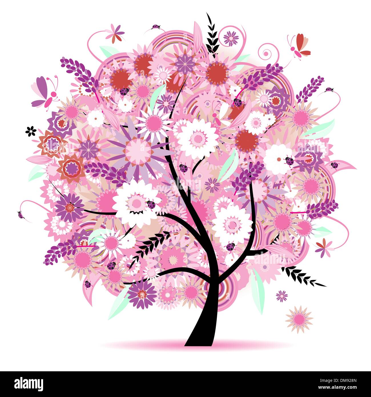 Floral tree beautiful Stock Vector Image & Art - Alamy