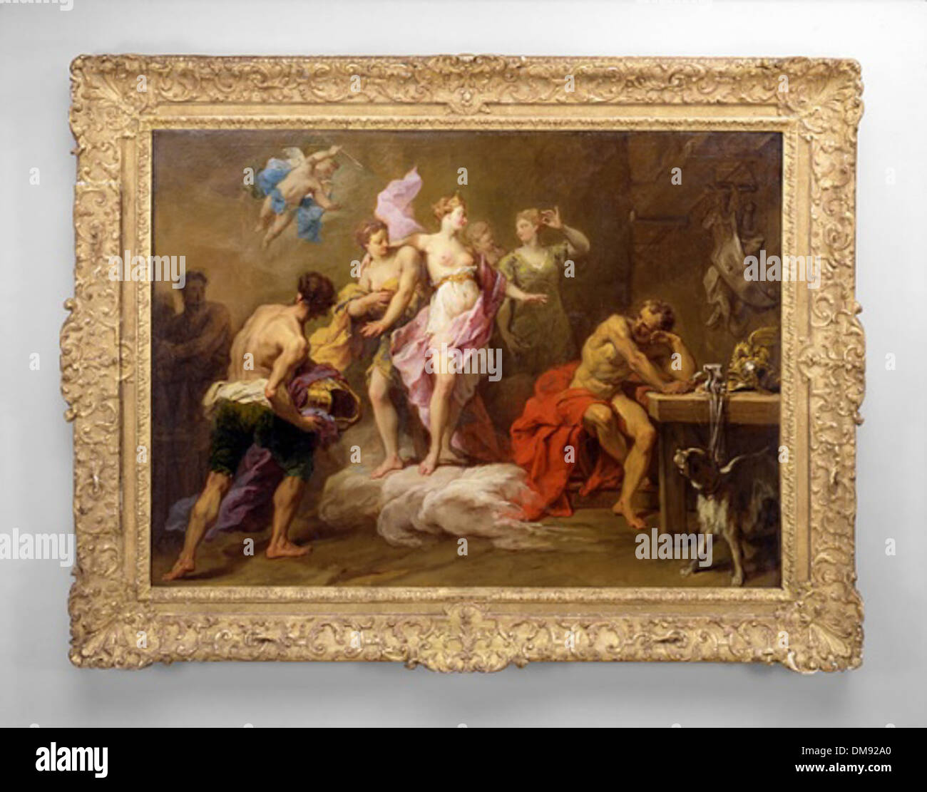 This artwork titled 'Venus Ordering Arms from Vulcan for Aeneas' shows ...