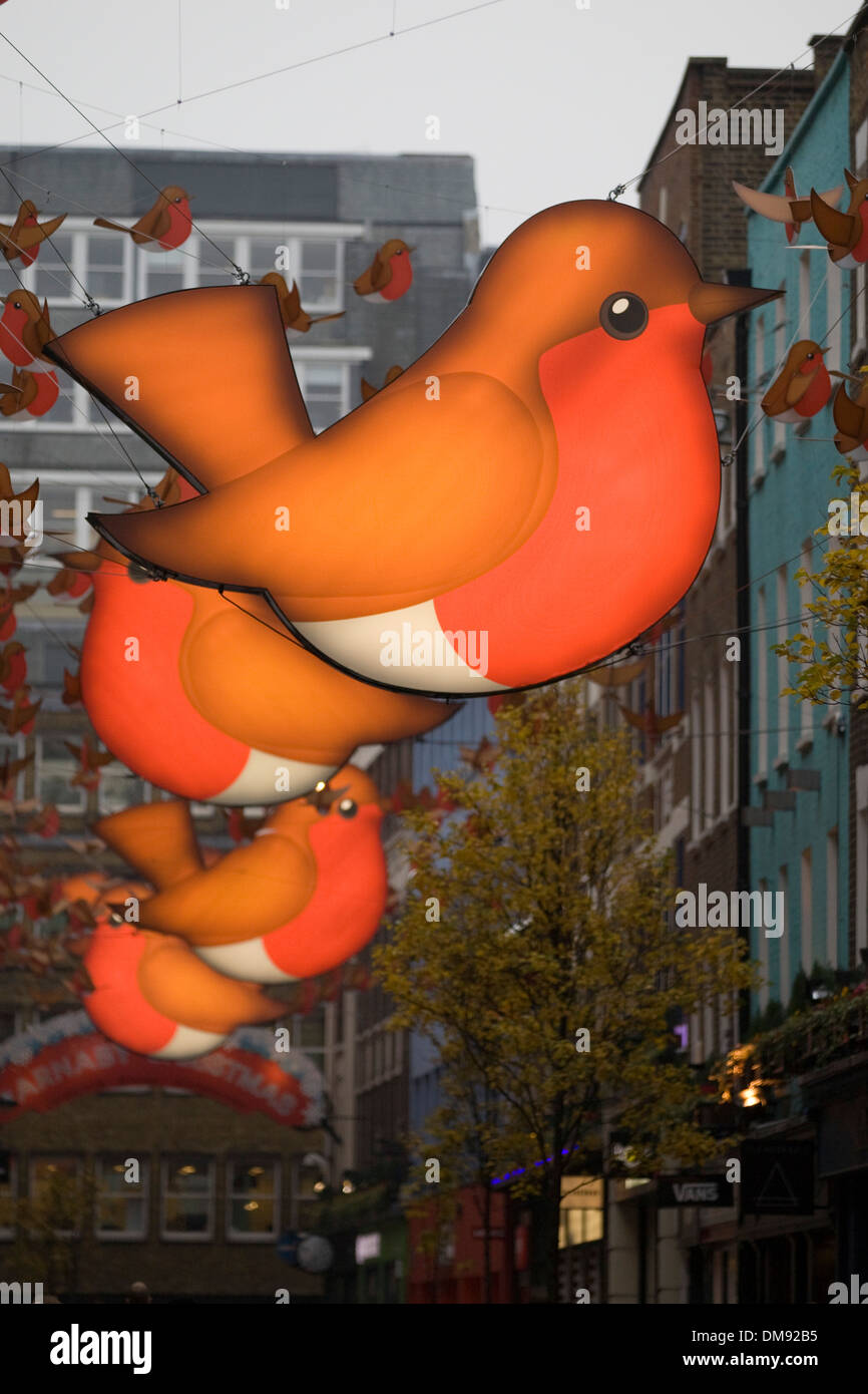 Giant Robin Christmas Decorations On Carnaby Street London England ...