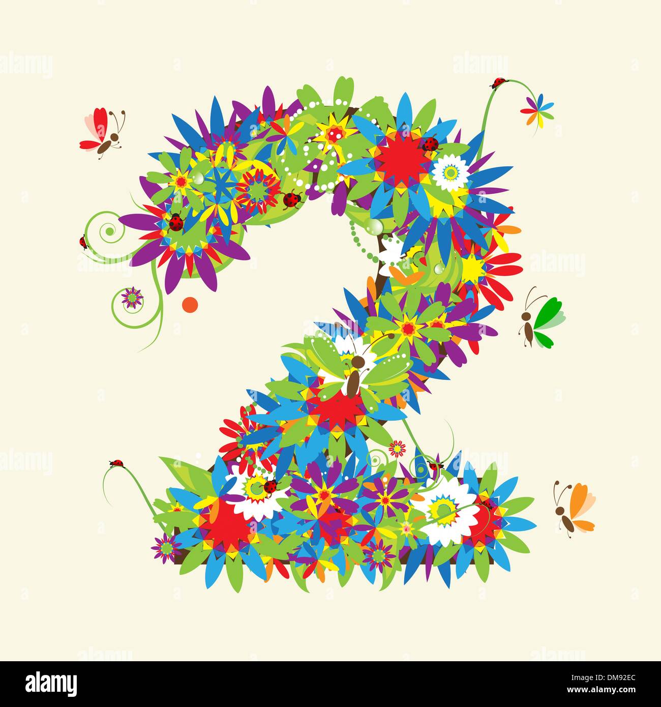 Numbers, floral design. See also numbers in my gallery Stock Vector ...