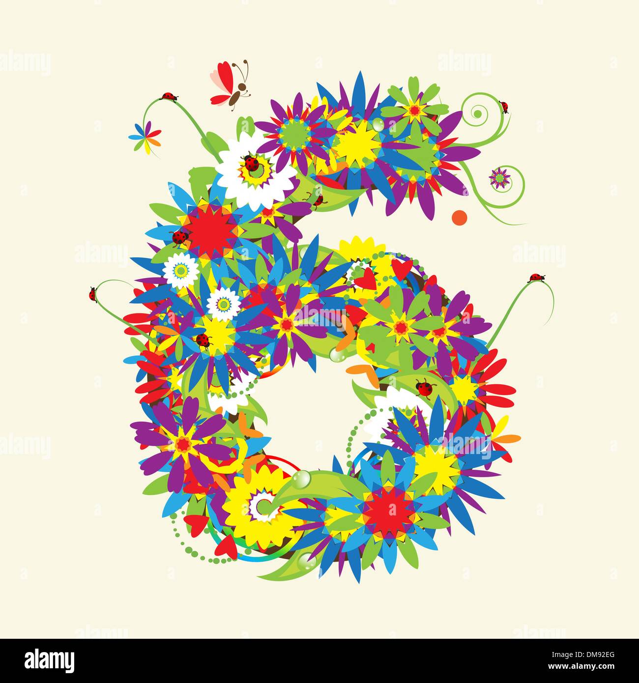 Numbers, floral design. See also numbers in my gallery Stock Vector ...