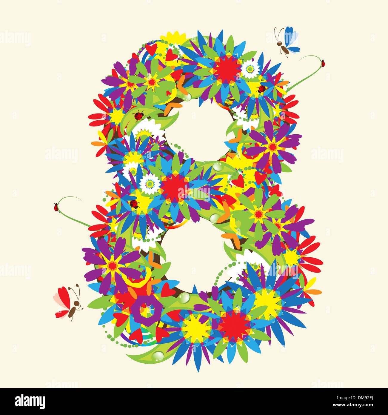 Numbers, floral design. See also numbers in my gallery Stock Vector ...