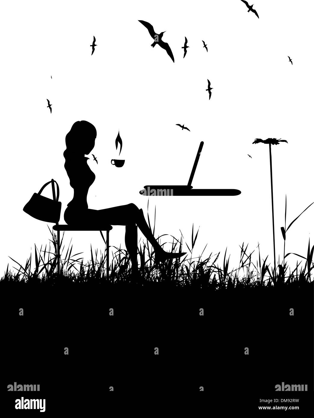 Blue coffee table Stock Vector Images - Alamy