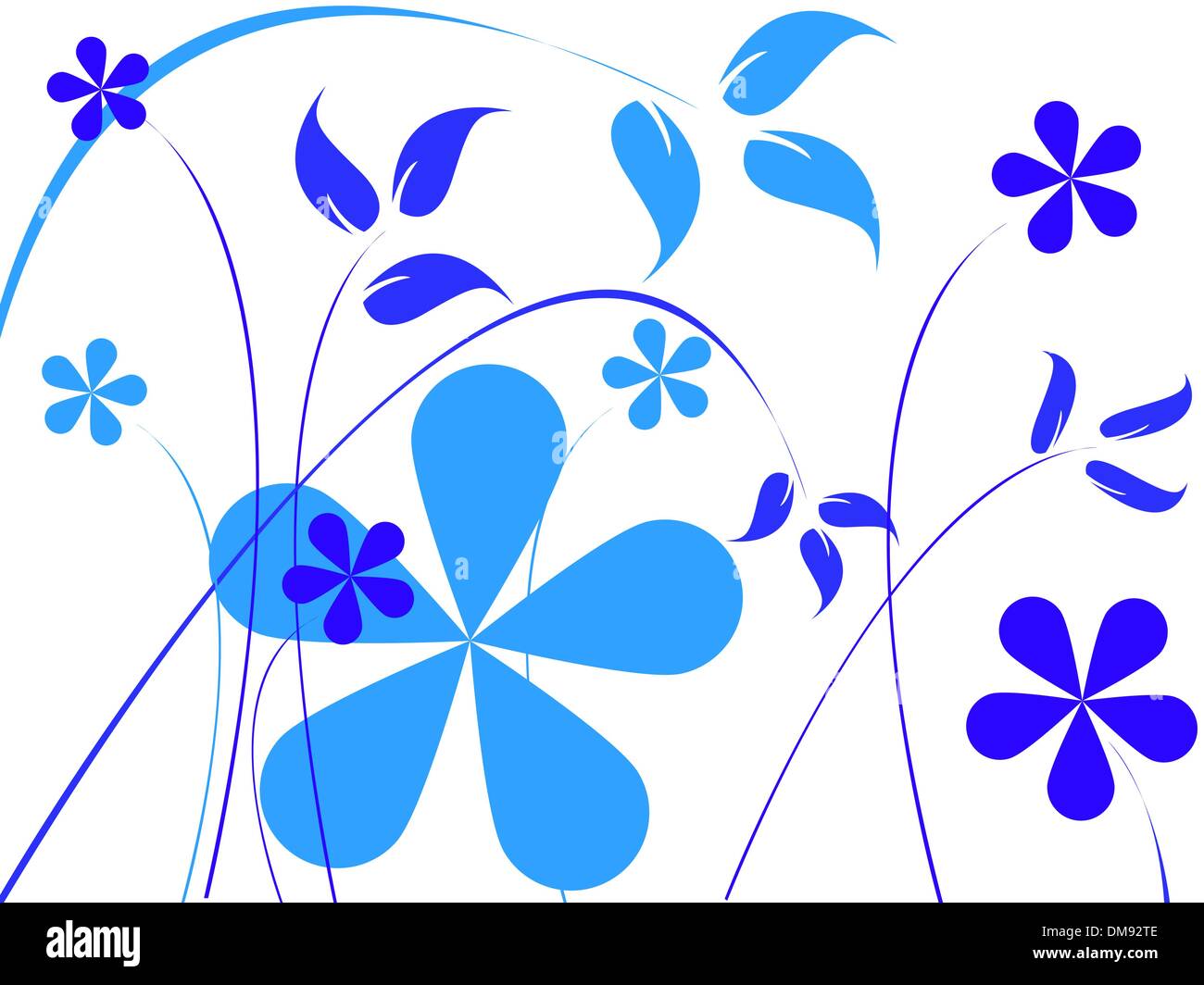 Spring flowers branch blue Stock Vector Images - Alamy
