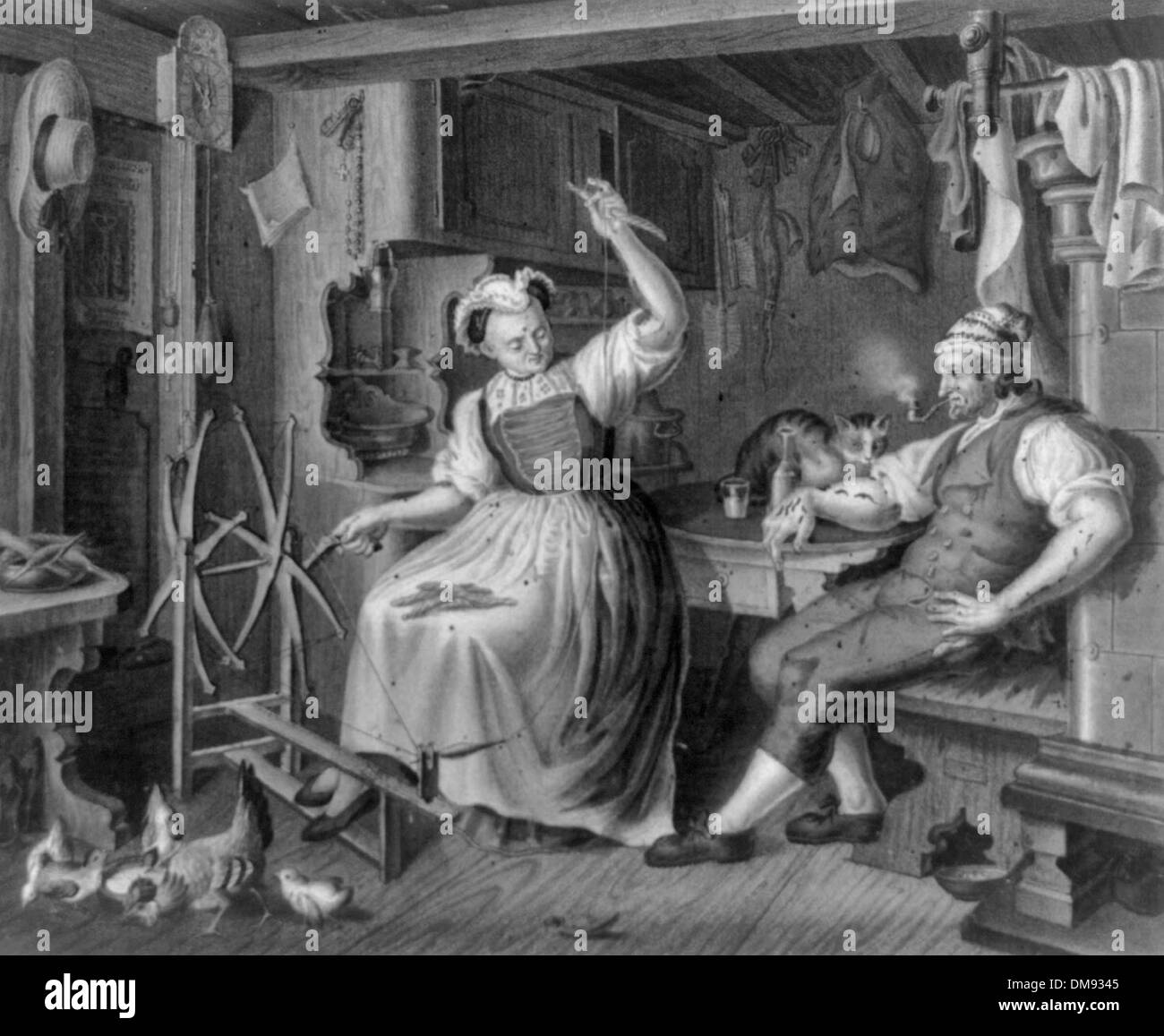 A peasant home in Wallenstadt, Switzerland, circa 1800 Stock Photo - Alamy