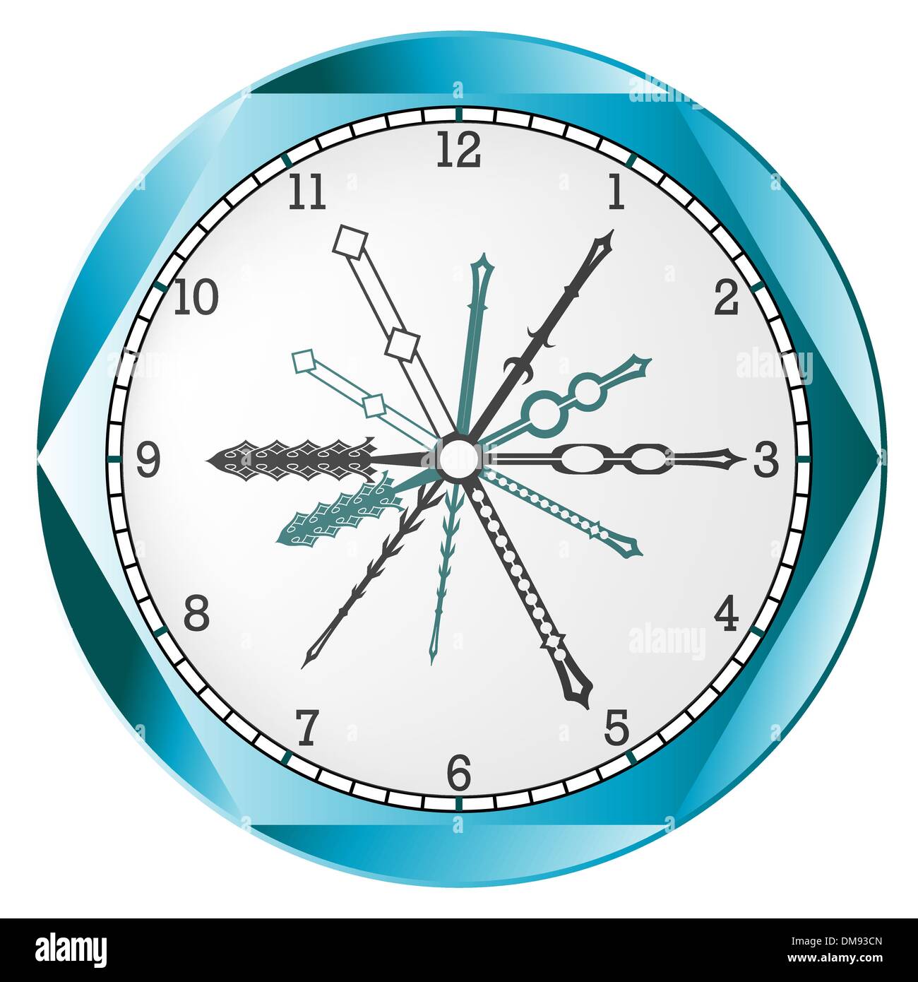 Clock on color background Stock Vector Images - Alamy