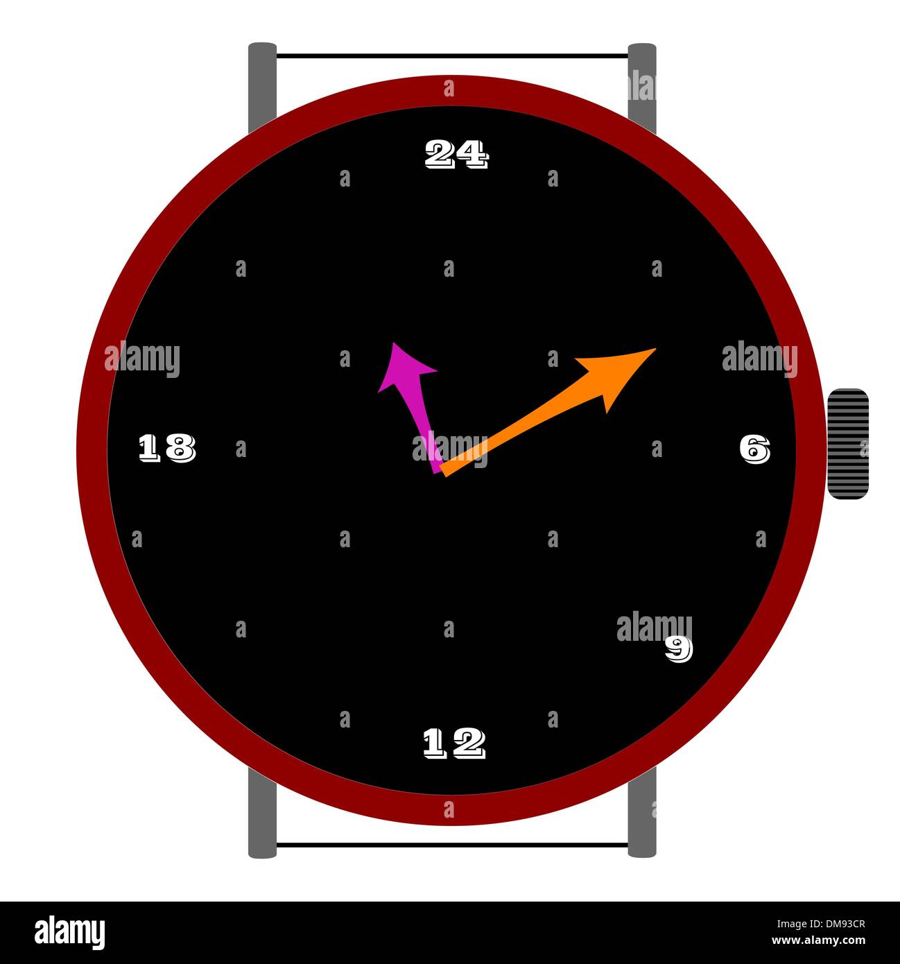 24 hour clock face illustration hi-res stock photography and images - Alamy