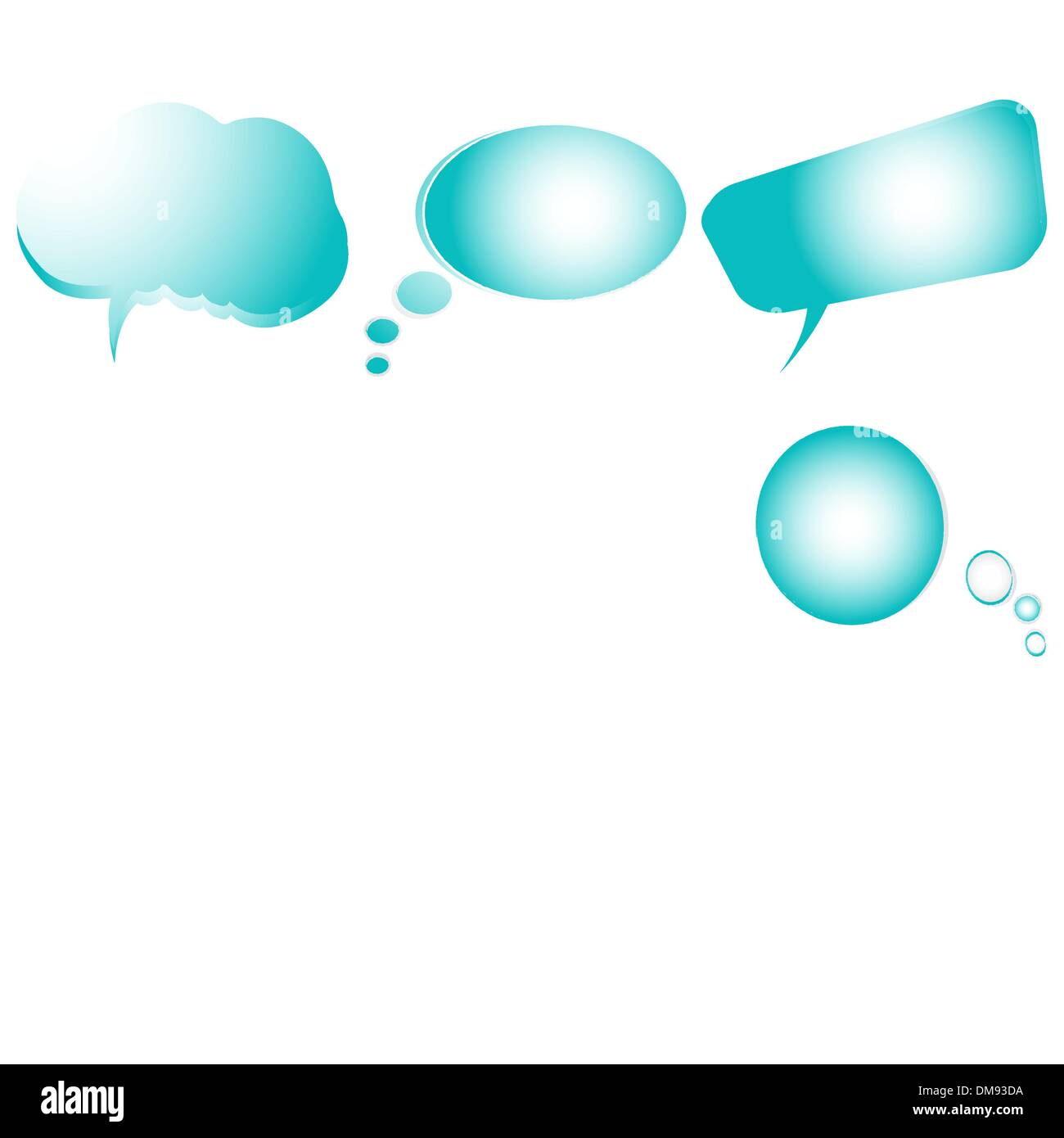 Collection of stylized blue text bubbles, vector isolated object Stock ...