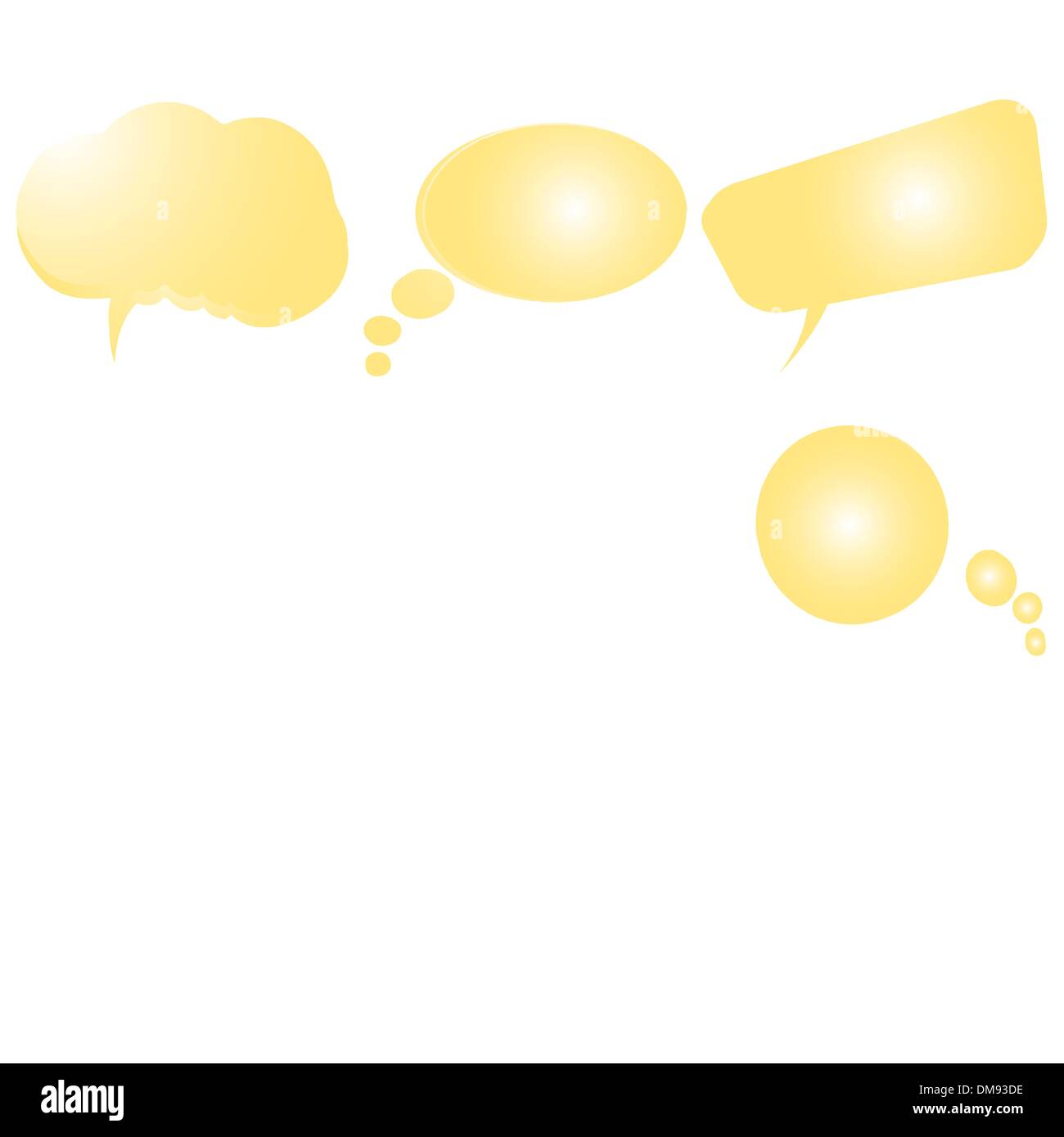 Collection of stylized yellow text bubbles, vector isolated obje Stock ...