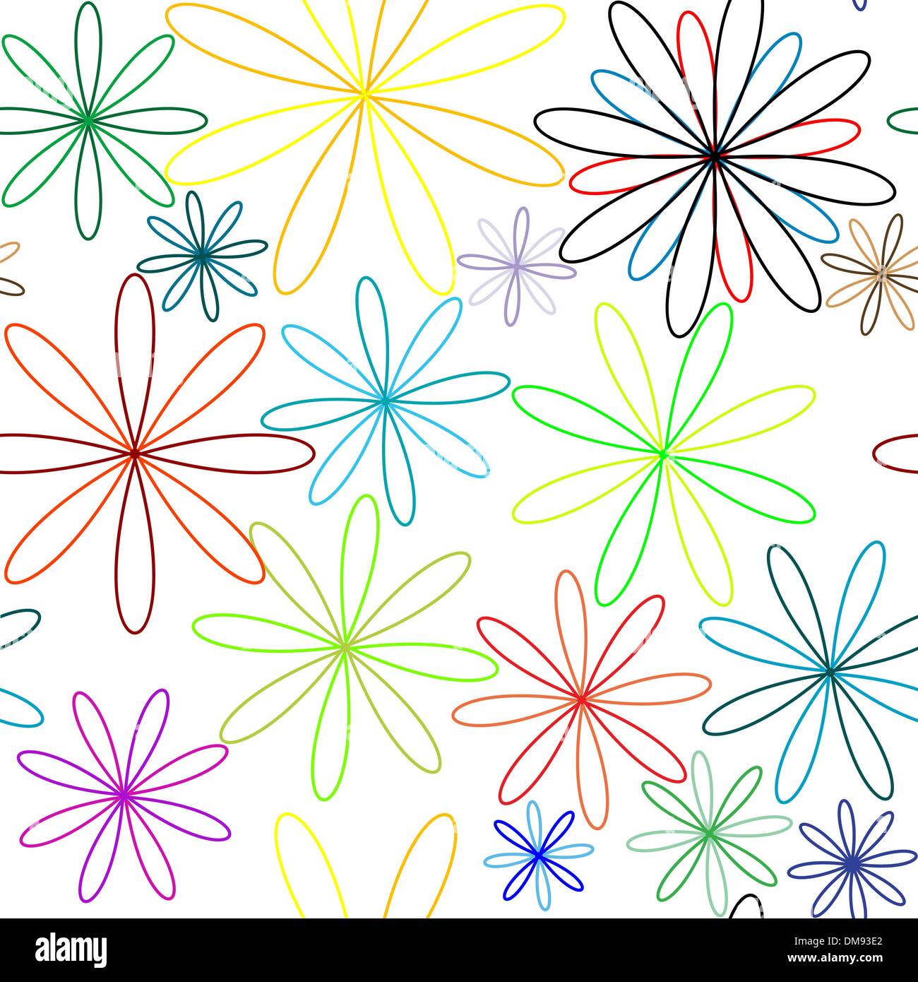 colored flowers seamless pattern Stock Vector Image & Art - Alamy