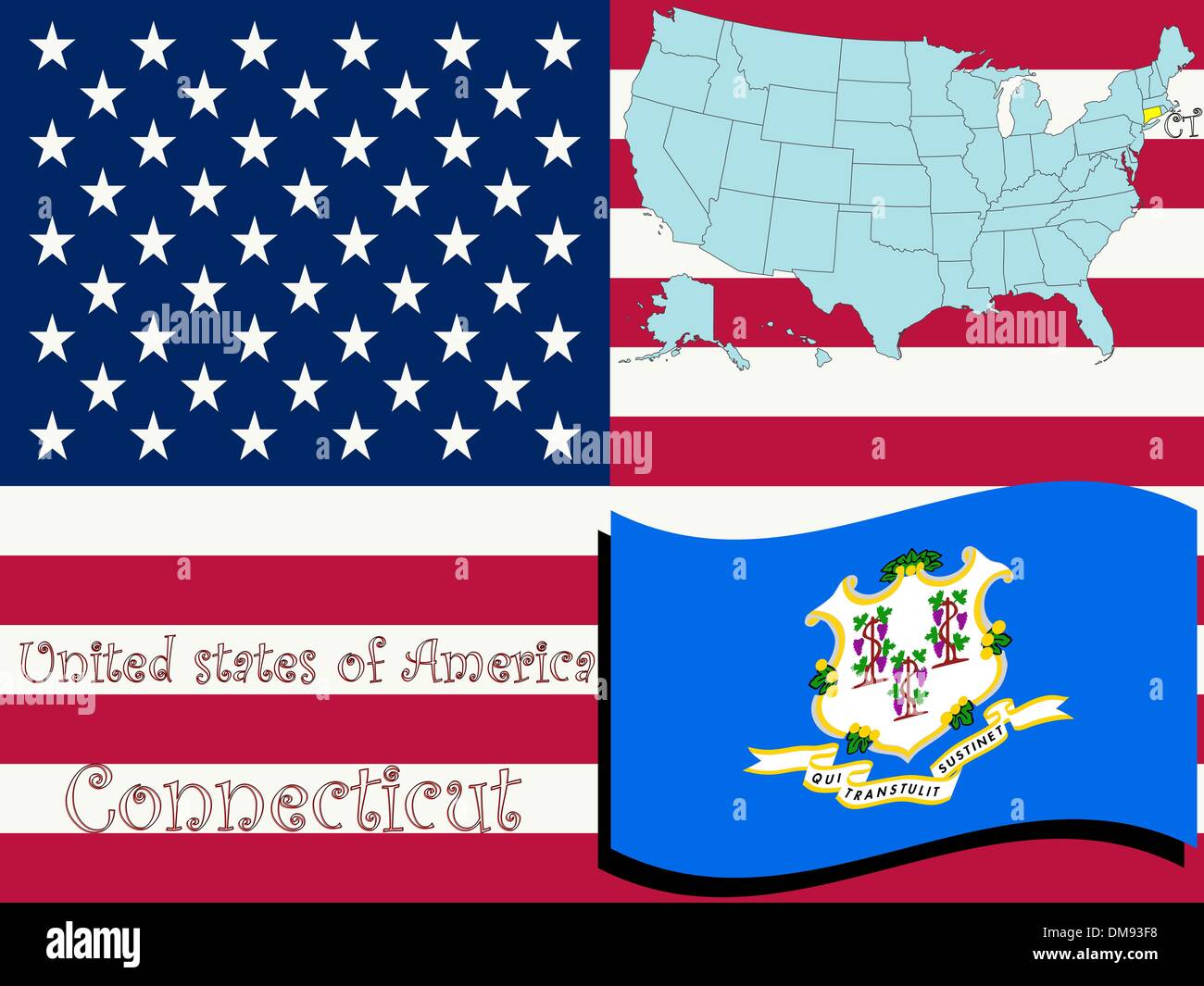 Political map of connecticut Stock Vector Images - Alamy