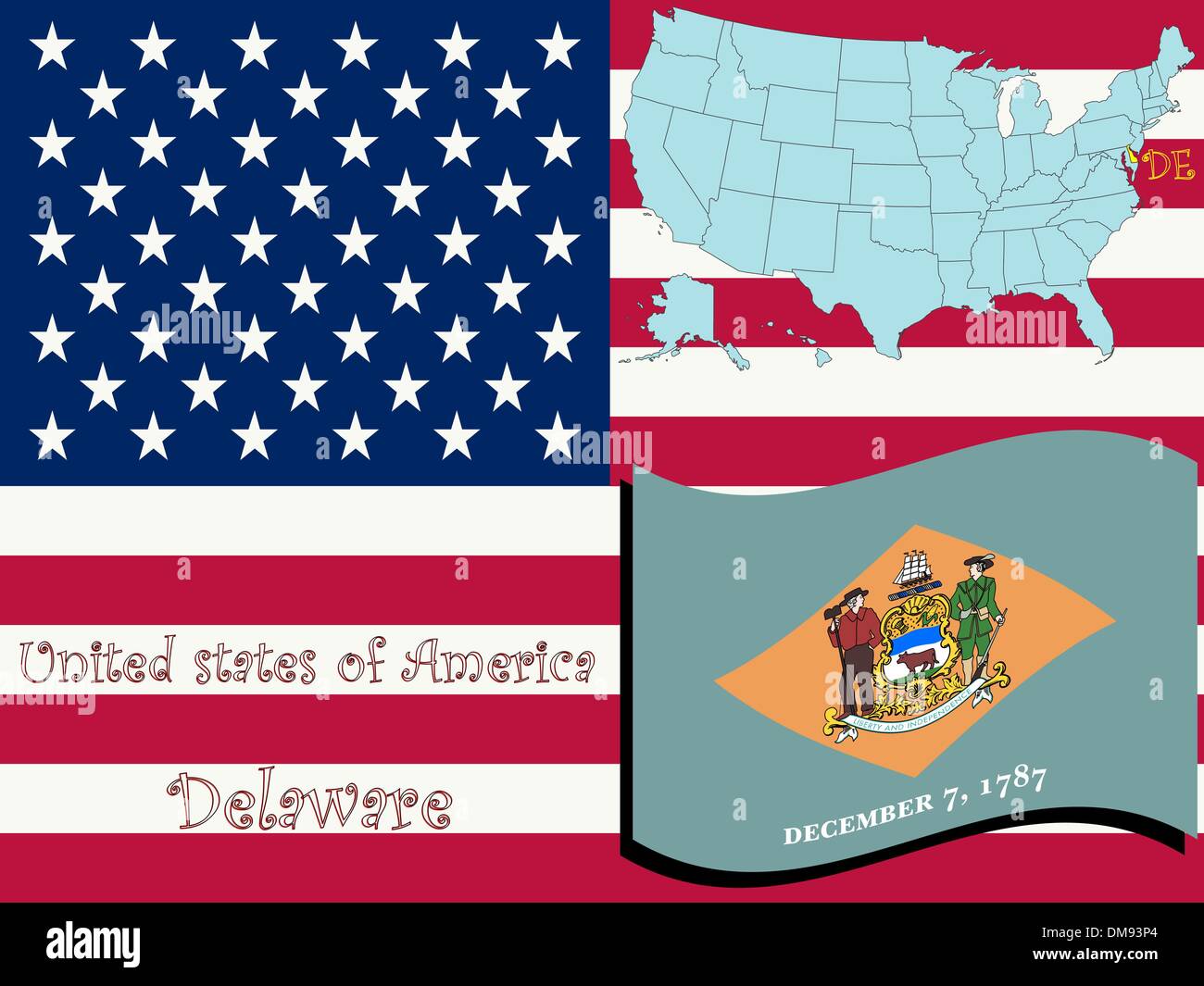 Political map of delaware Stock Vector Images - Alamy