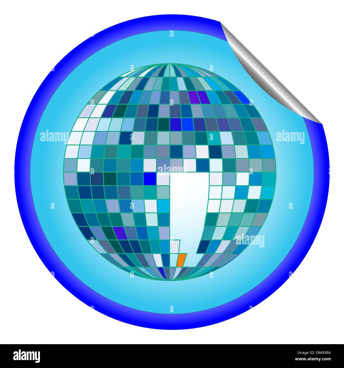 disco ball blue sticker 2 Stock Vector Image & Art - Alamy