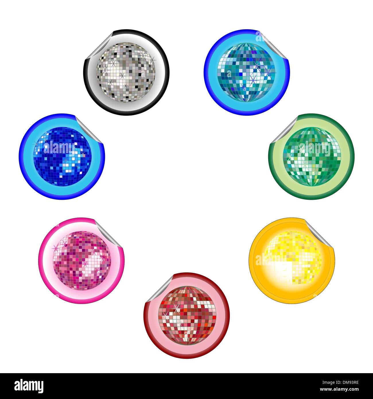 disco ball stickers collection Stock Vector Image & Art - Alamy