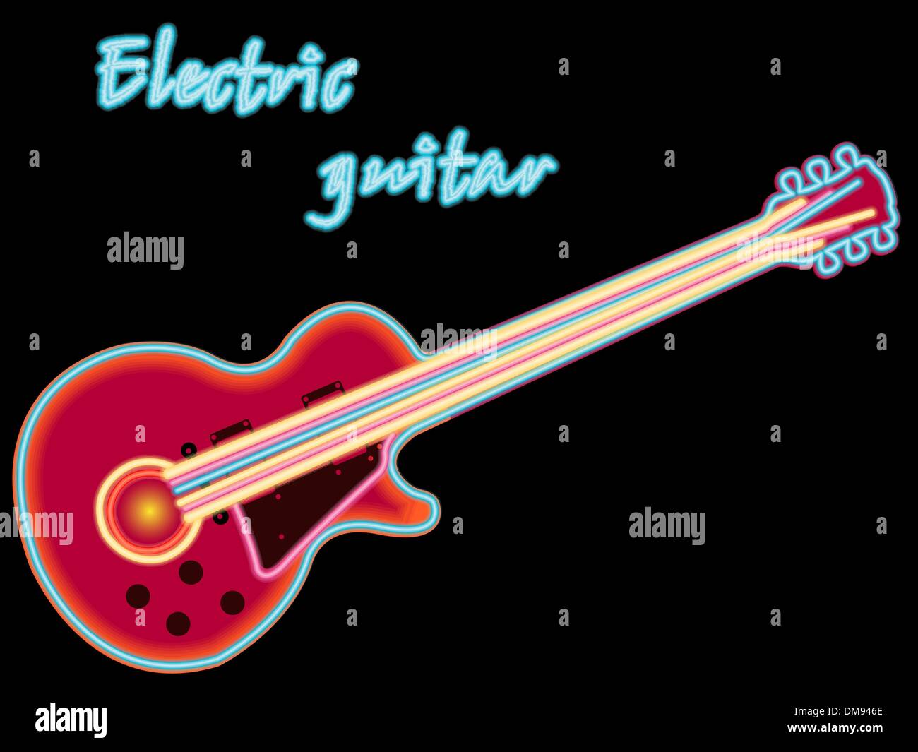 Guitar against black background Stock Vector Images - Alamy