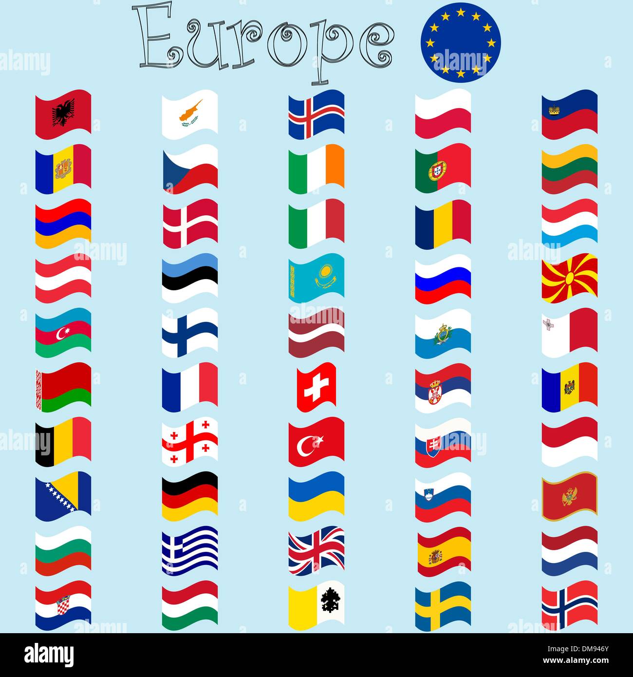 europe stylized flags Stock Vector Image & Art - Alamy
