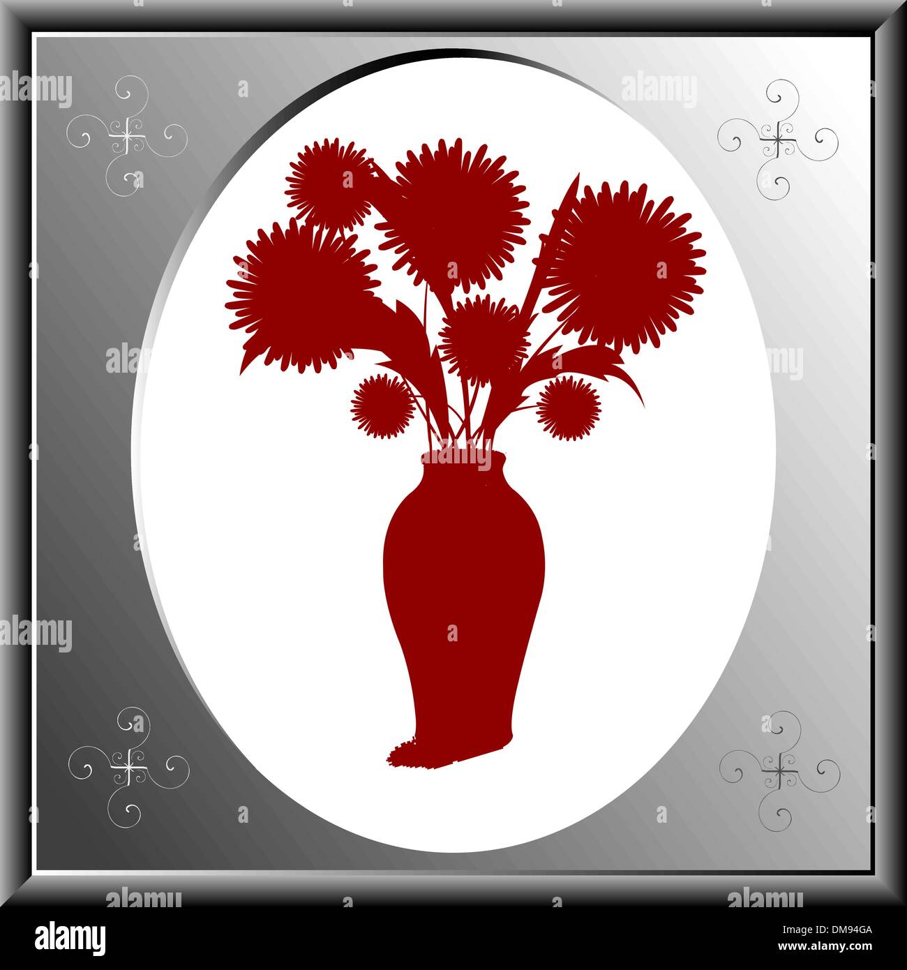 flowers framed portrait Stock Vector Image & Art - Alamy